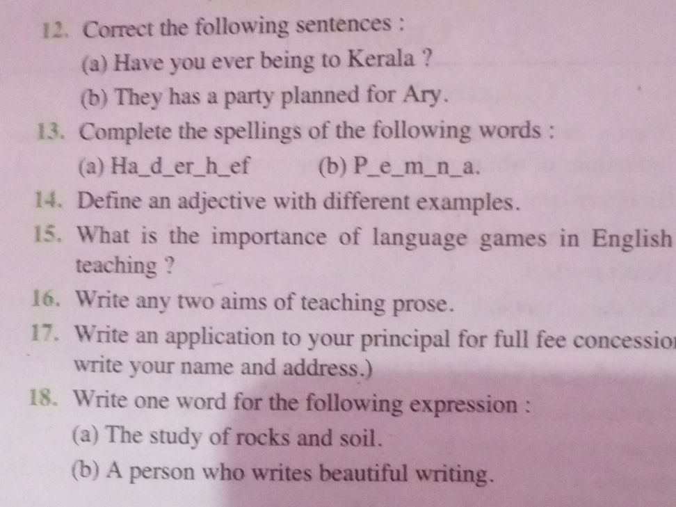 12. Correct the following sentences: (a) | StudyX