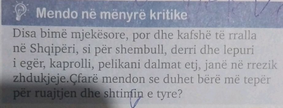 Disa bimë mjekësore, por dhe kafshë të | StudyX