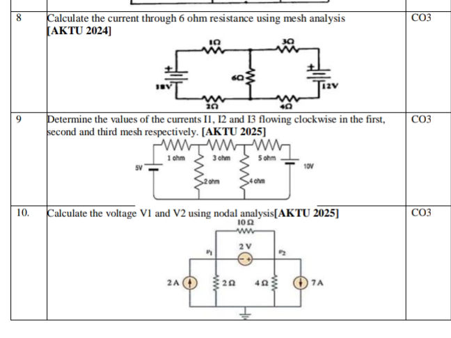 8. Calculate the current through 6 ohm | StudyX