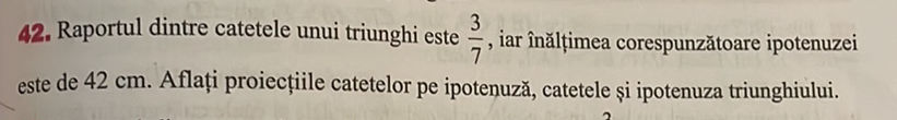 42. Raportul dintre catetele unui triunghi | StudyX