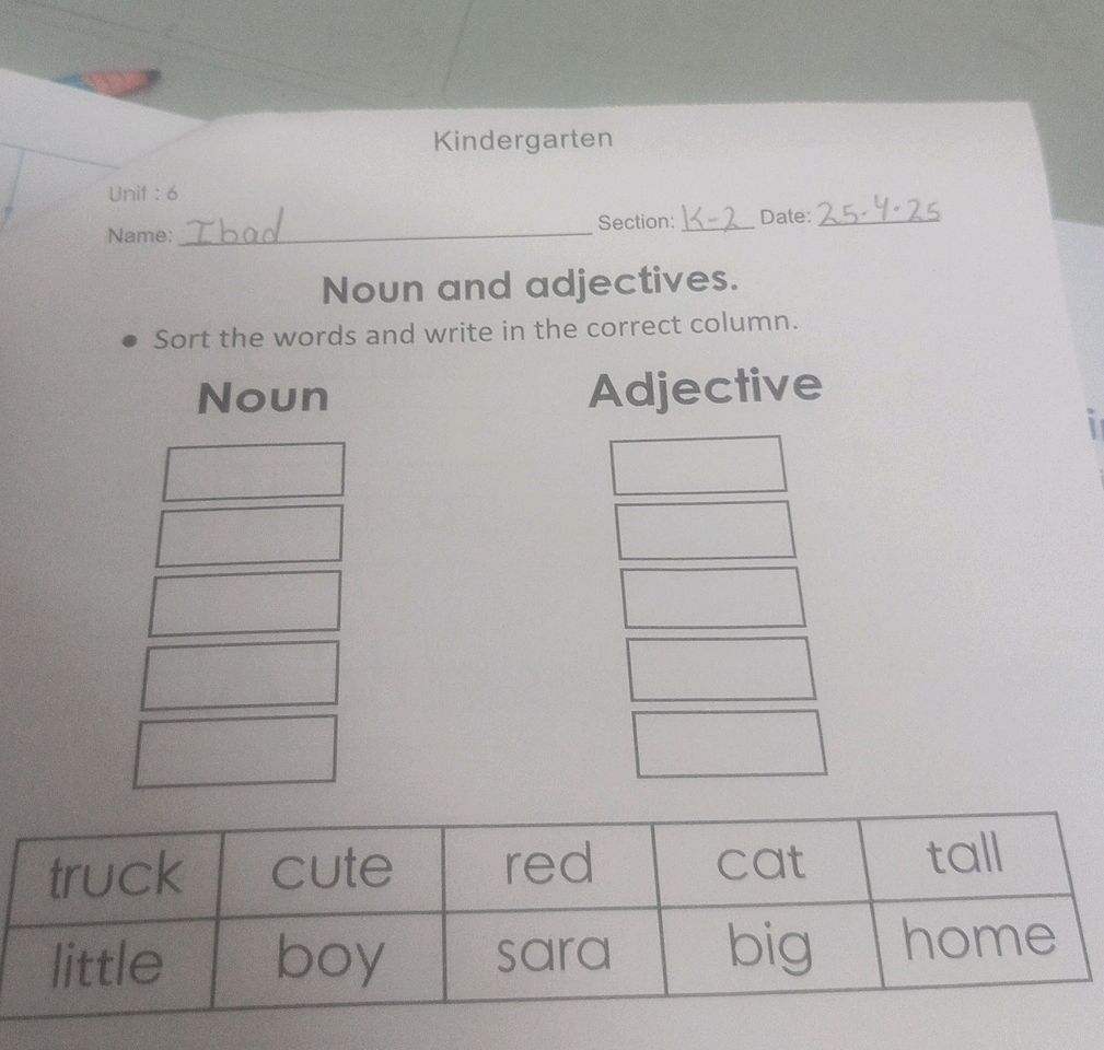 Sort the words and write in the correct | StudyX