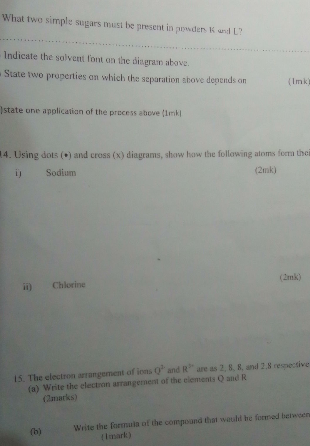 What two simple sugars must be present in | StudyX