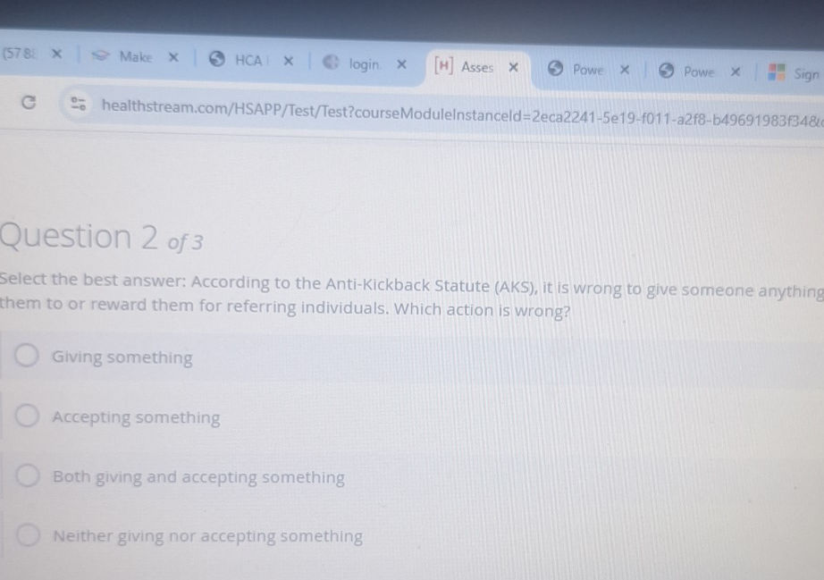 Question 2 of 3 Select the best answer: | StudyX