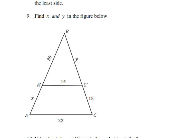 Find *x* and *y* in the figure below. ``` | StudyX