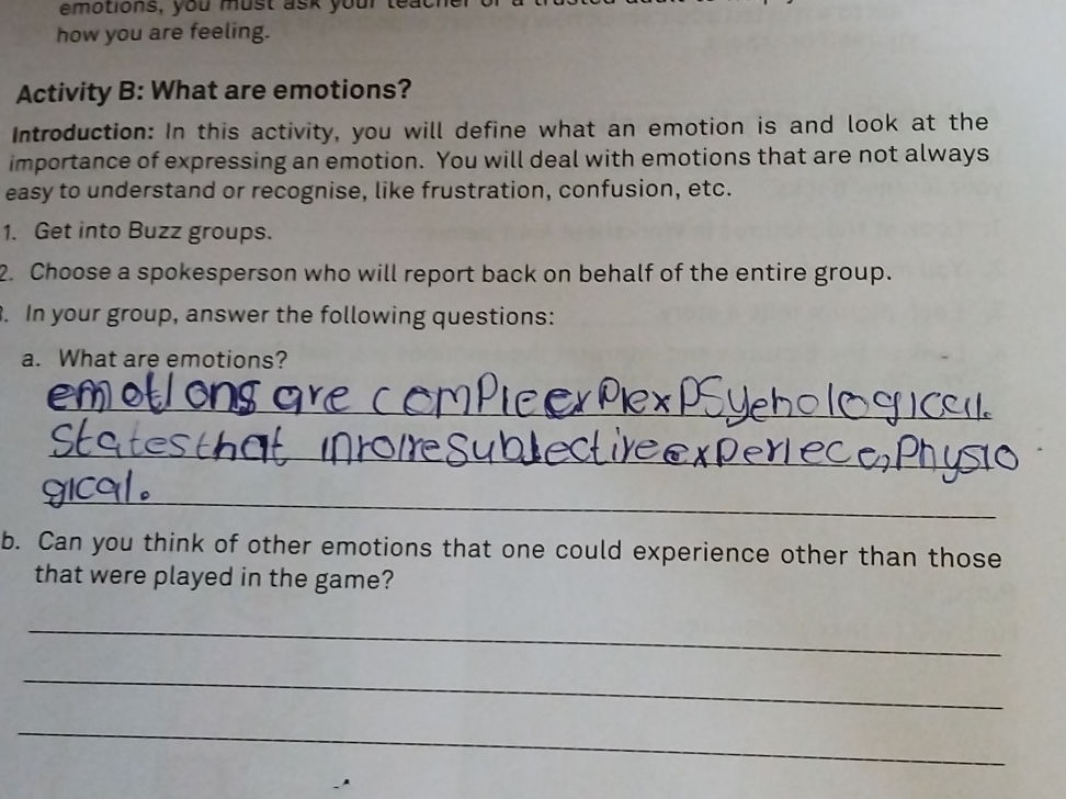 a. What are emotions? emotions are complex | StudyX