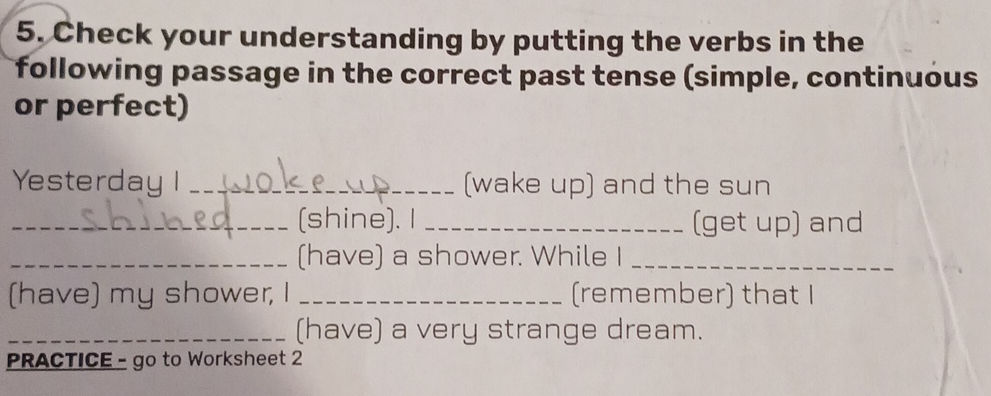 5. Check your understanding by putting the | StudyX