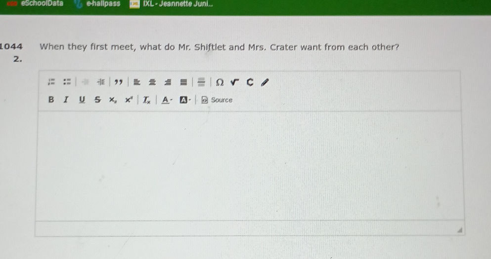 When they first meet, what do Mr. Shiftlet | StudyX
