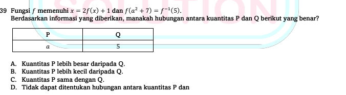 39 Fungsi f memenuhi x = 2f(x) + 1 dan f(a² | StudyX