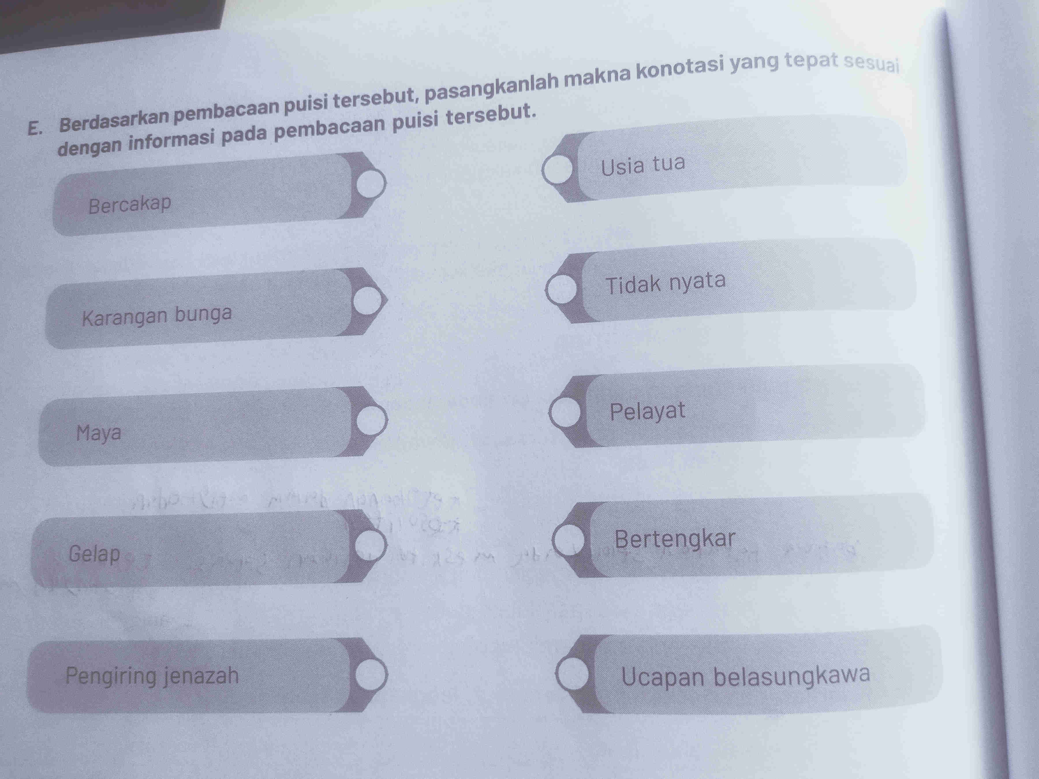 E. Berdasarkan pembacaan puisi tersebut, | StudyX