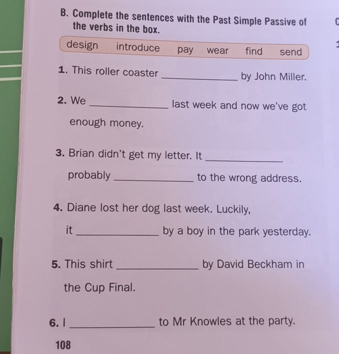 B. Complete the sentences with the Past | StudyX