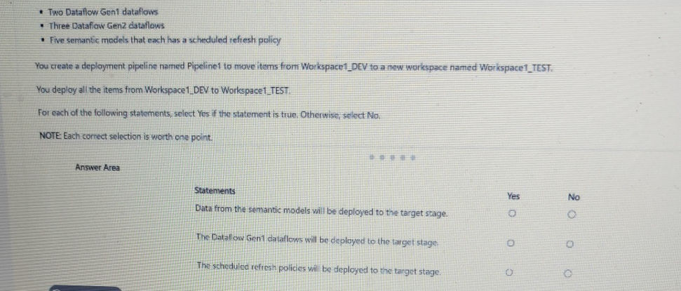 You create a deployment pipeline named | StudyX