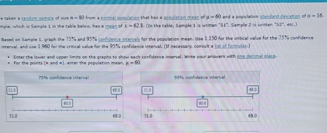 We've taken a random sample of size $n = 80$ | StudyX