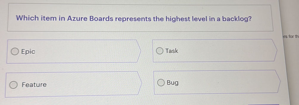 Which item in Azure Boards represents the | StudyX