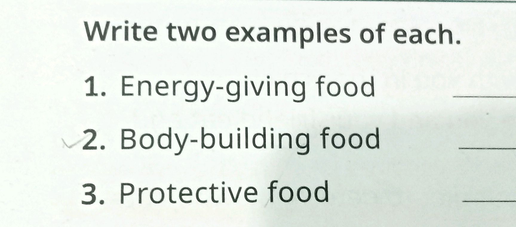 Write two examples of each. 1. | StudyX
