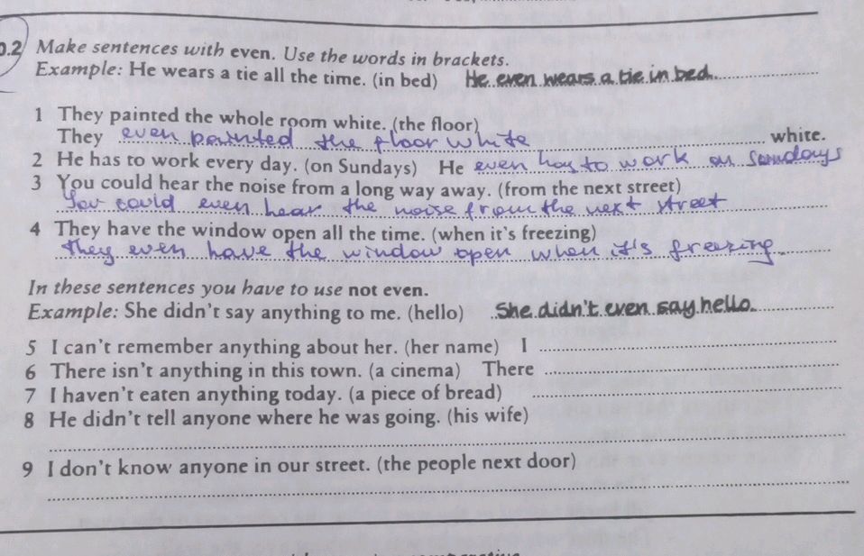 3. 2 Make sentences with even. Use the | StudyX