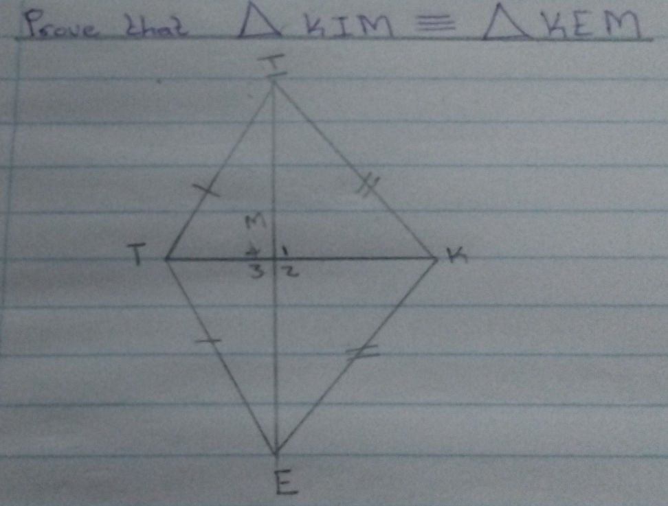Prove Triangle KIM Congruent to KEM | StudyX