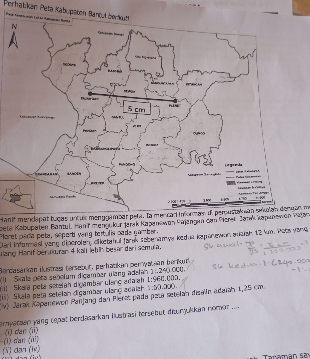 Perhatikan Peta Kabupaten Bantul berikut! | StudyX