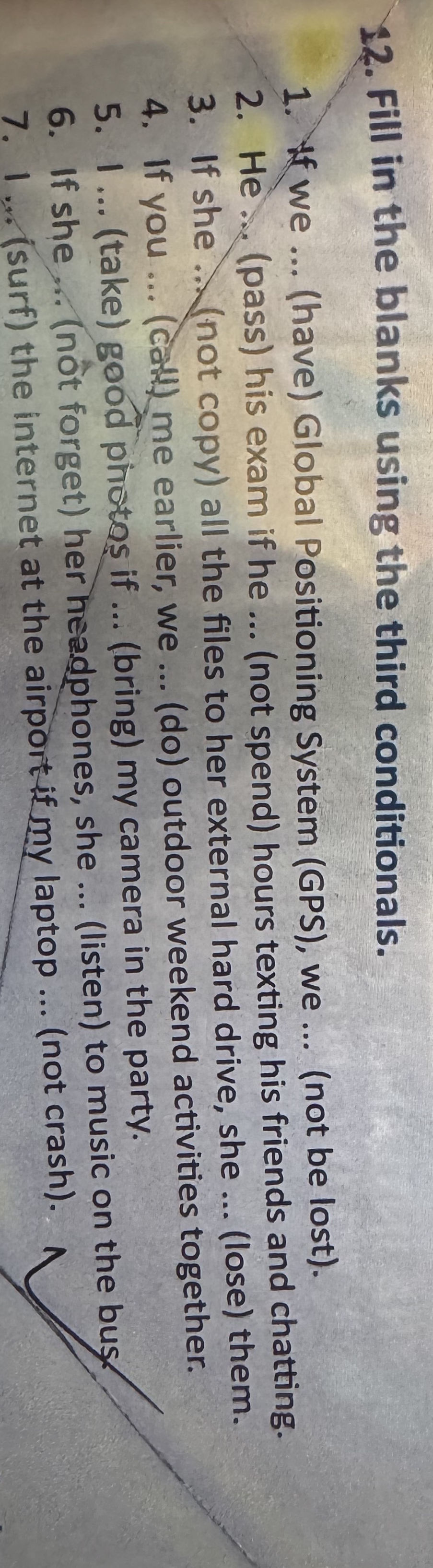 12. Fill in the blanks using the third | StudyX