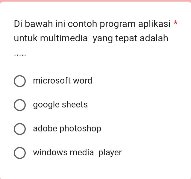 Di bawah ini contoh program aplikasi * untuk | StudyX