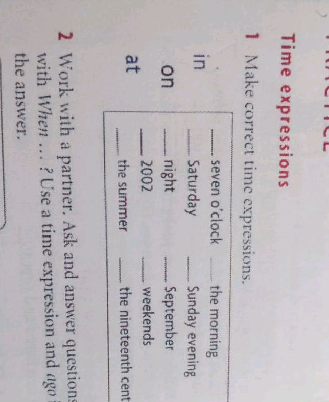 1 Make correct time expressions. seven | StudyX