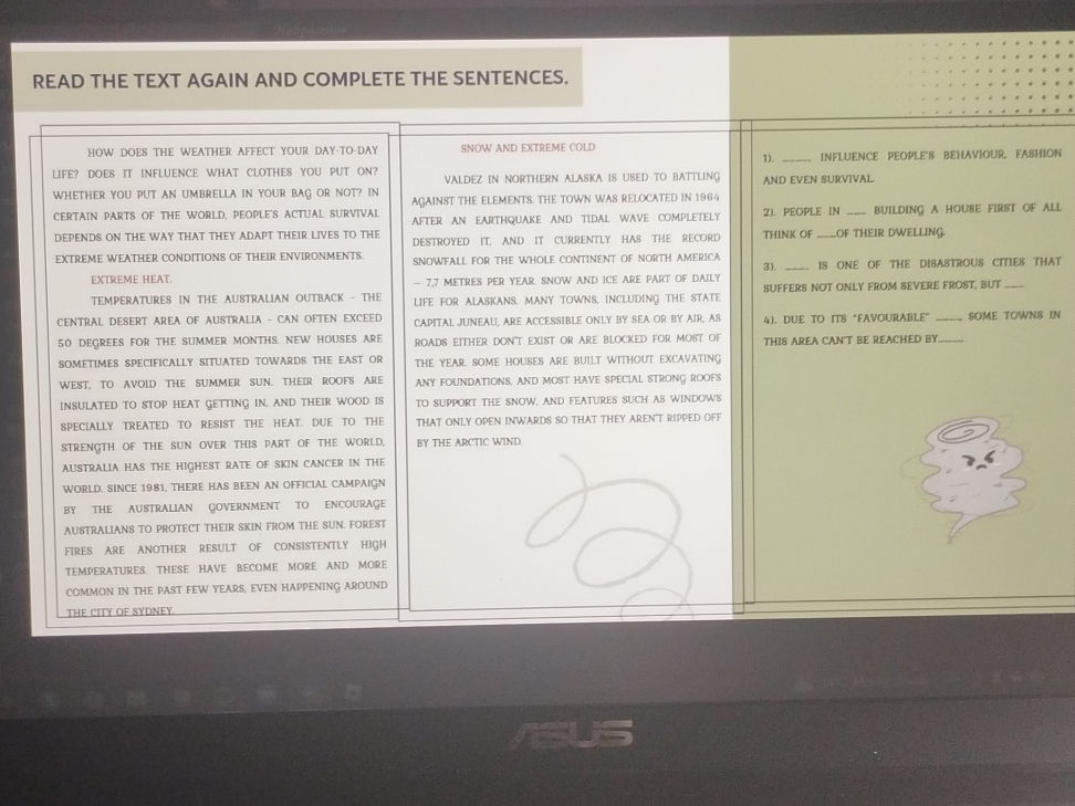 READ THE TEXT AGAIN AND COMPLETE THE | StudyX