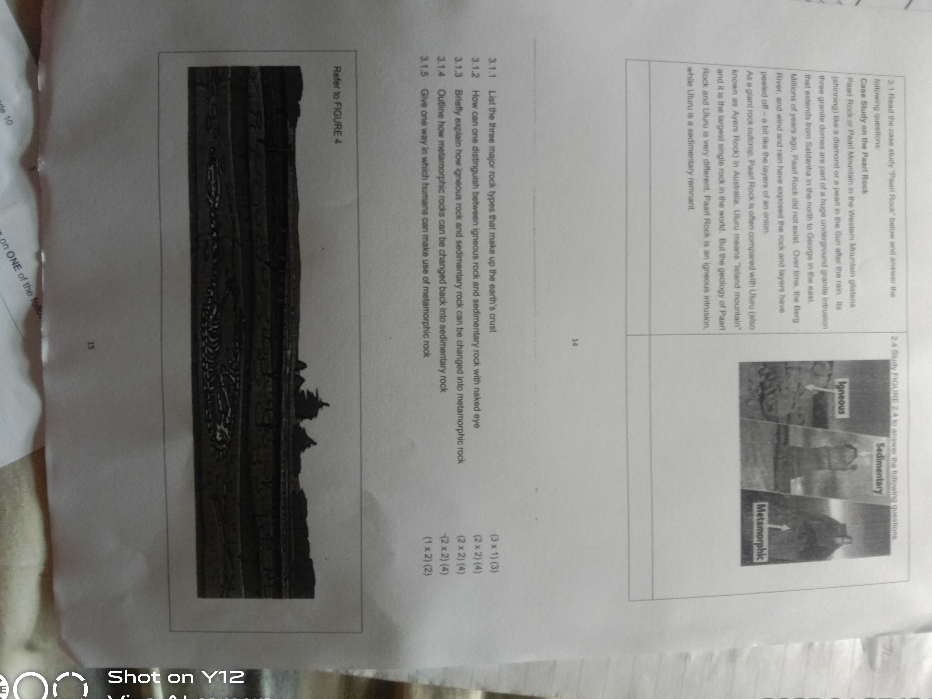 3.1 Read the case study "Paarl Rock" below | StudyX