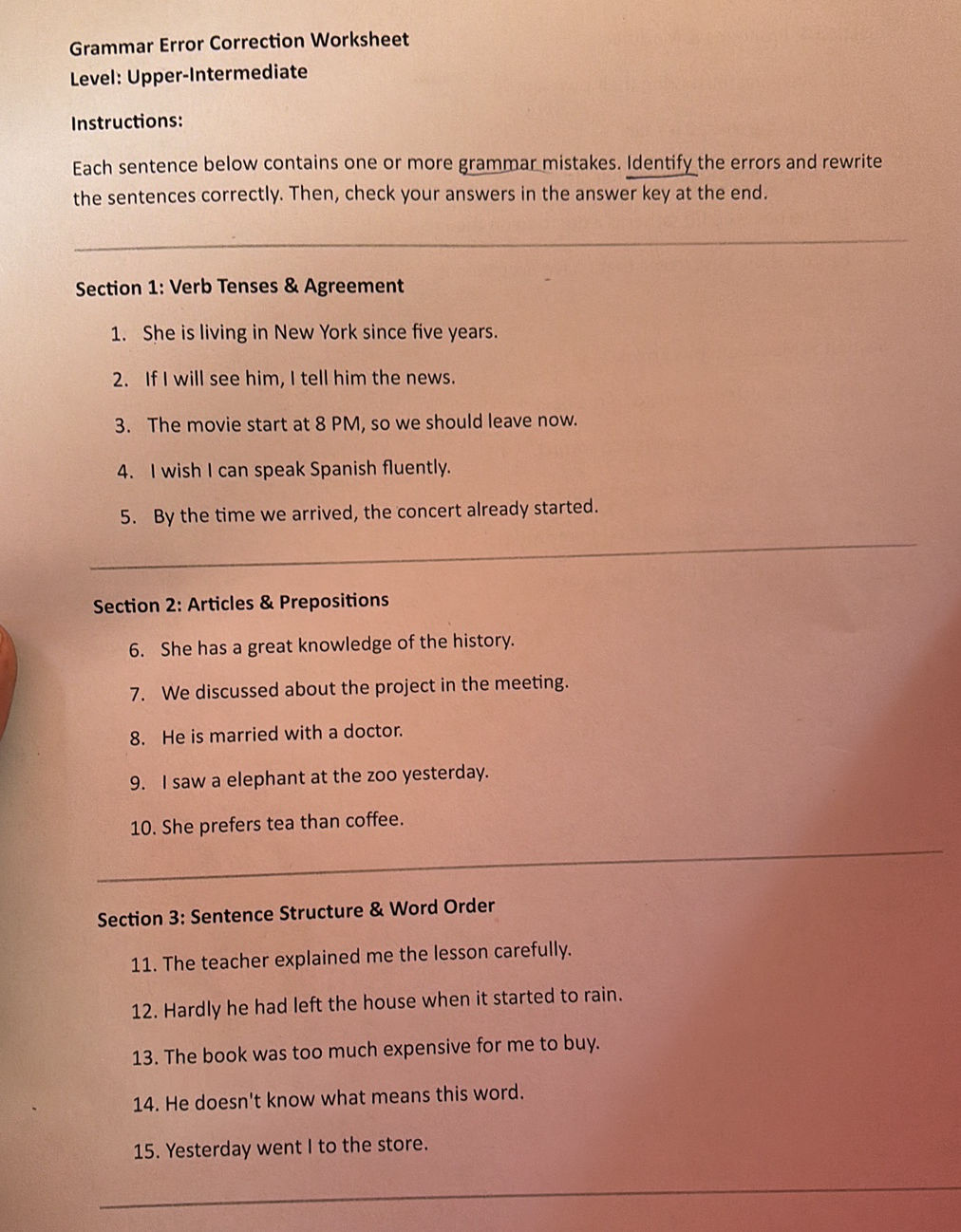 Each sentence below contains one or more | StudyX