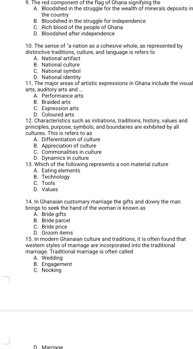 9. The red component of the flag of Ghana | StudyX