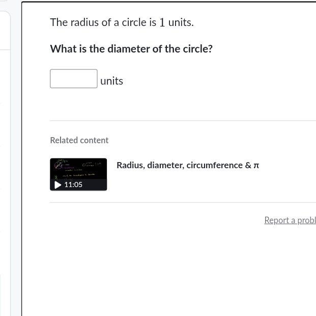 The radius of a circle is 1 units. What is | StudyX