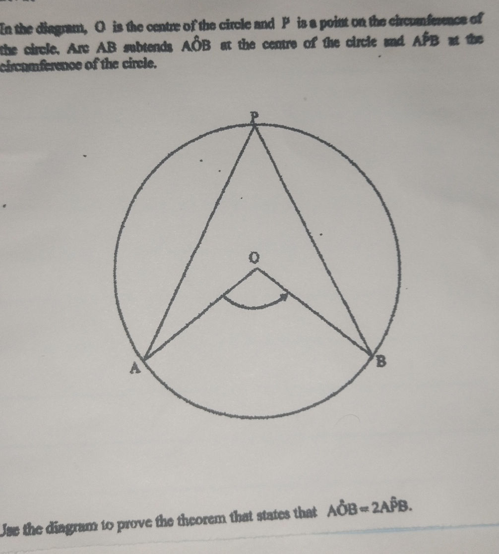 In the diagram, O is the centre of the | StudyX