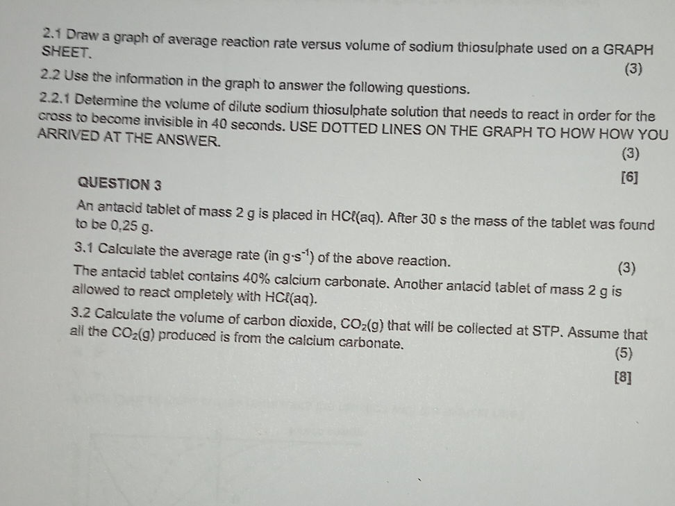 2.1 Draw a graph of average reaction rate | StudyX