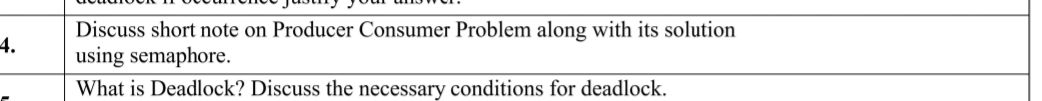 4. Discuss short note on Producer Consumer | StudyX