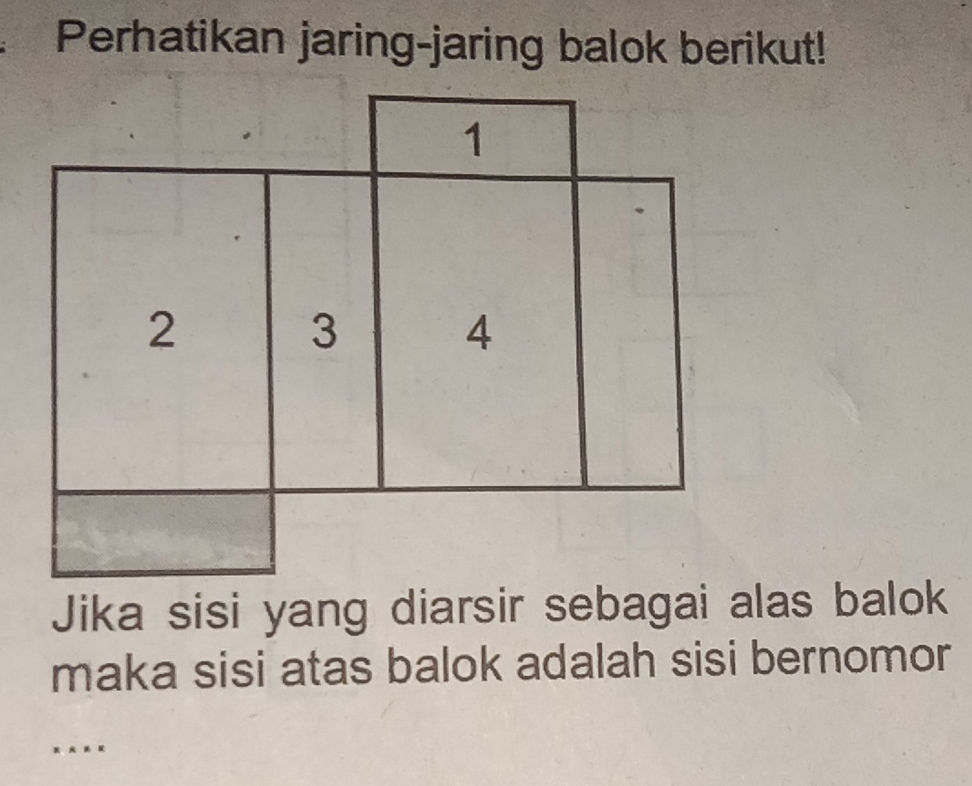 Perhatikan jaring-jaring balok berikut! ``` | StudyX