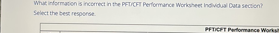 What information is incorrect in the PFT/CFT | StudyX
