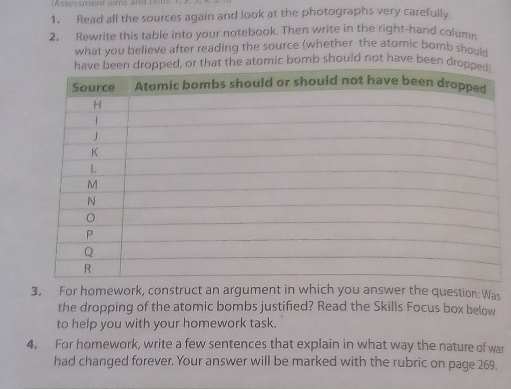2. Rewrite this table into your notebook. | StudyX