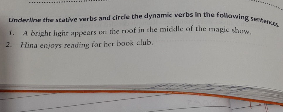 Underline the stative verbs and circle the | StudyX