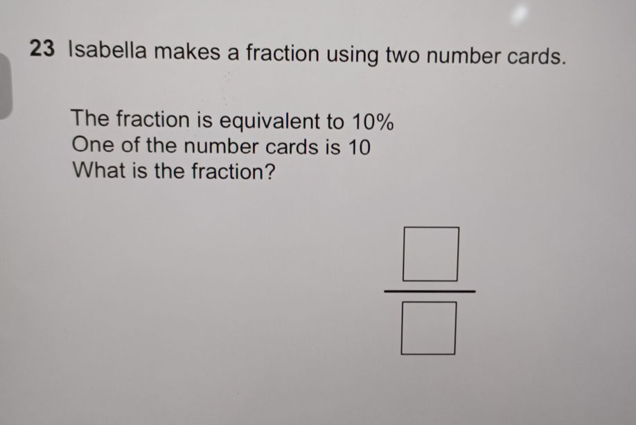 23 Isabella makes a fraction using two | StudyX