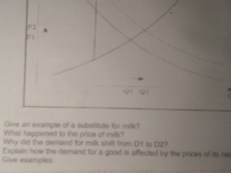 Give an example of a substitute for milk? | StudyX