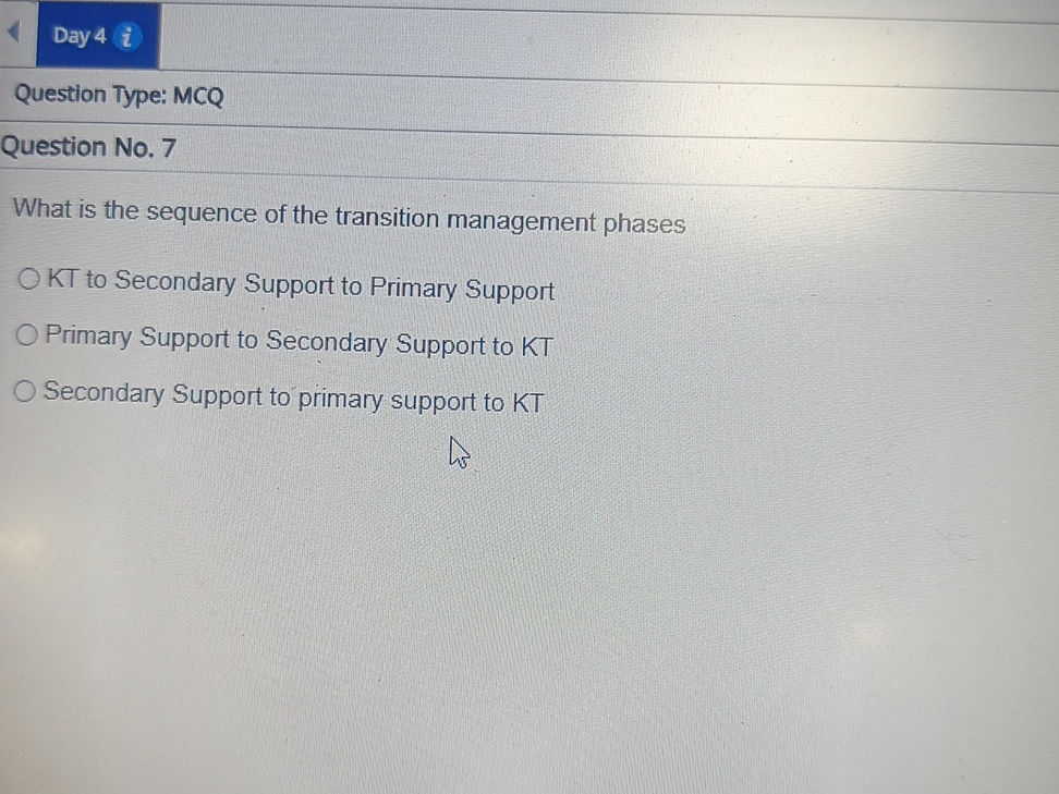 What is the sequence of the transition | StudyX