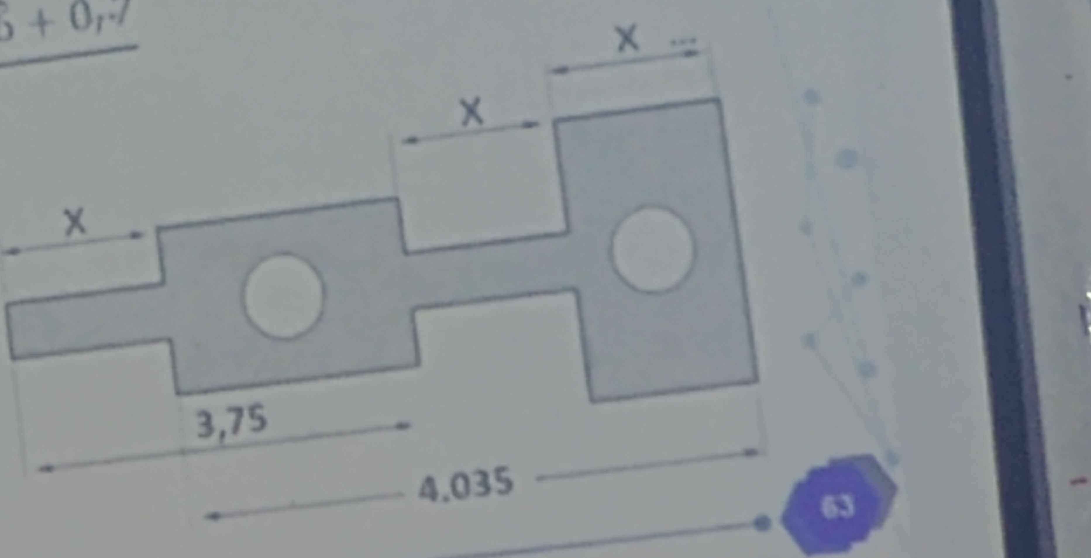 The image shows a 2D shape with dimensions | StudyX