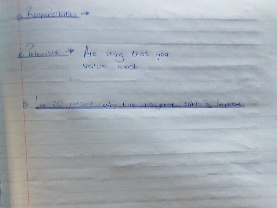 List (x) reasons why time management skills | StudyX