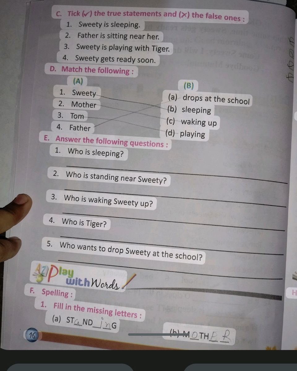 C. Tick ( ) the true statements and (x) the | StudyX