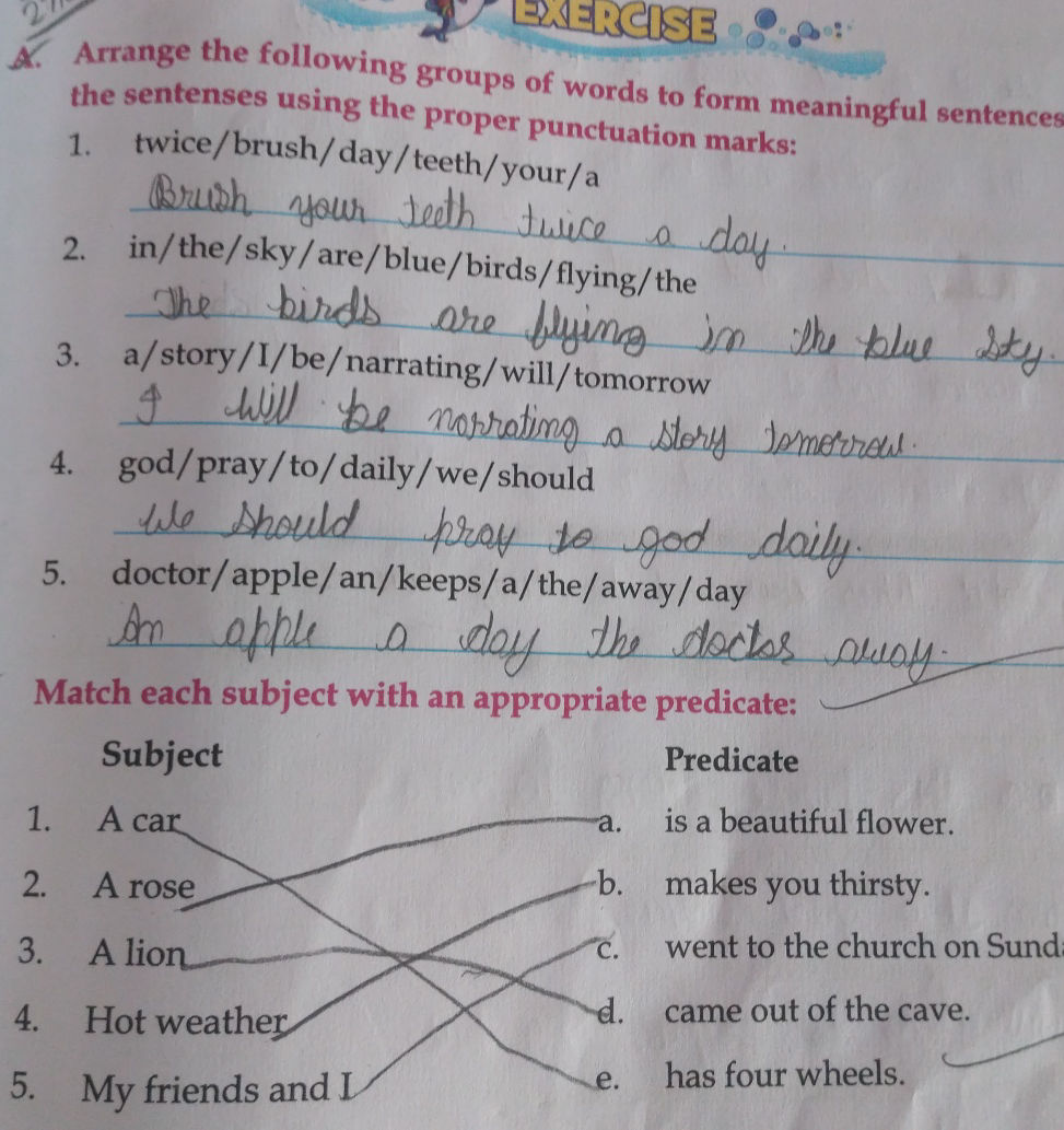 Arrange the following groups of words to | StudyX