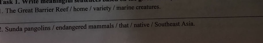 Task 1. Write meaningful sentences based on | StudyX