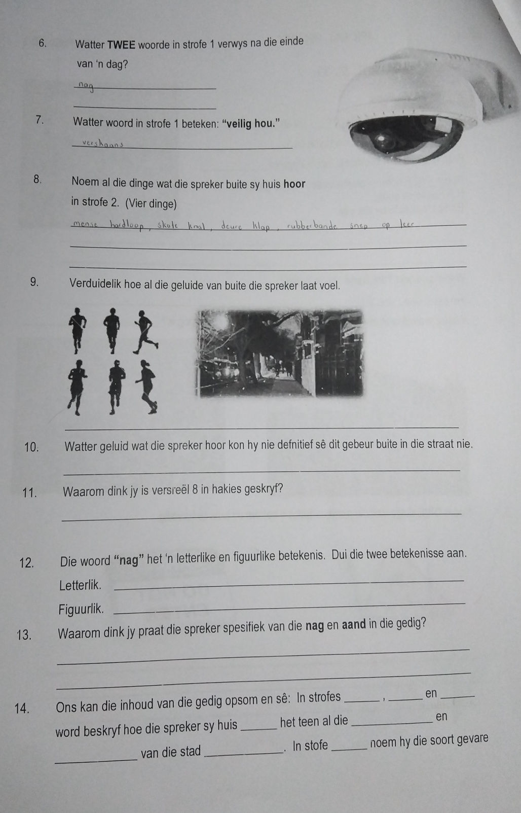 6. Watter TWEE woorde in strofe 1 verwys na | StudyX