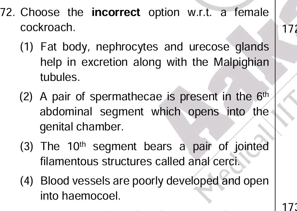 72. Choose the incorrect option w.r.t. a | StudyX