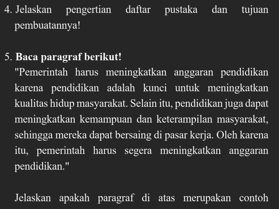 4. Jelaskan pengertian daftar pustaka dan | StudyX