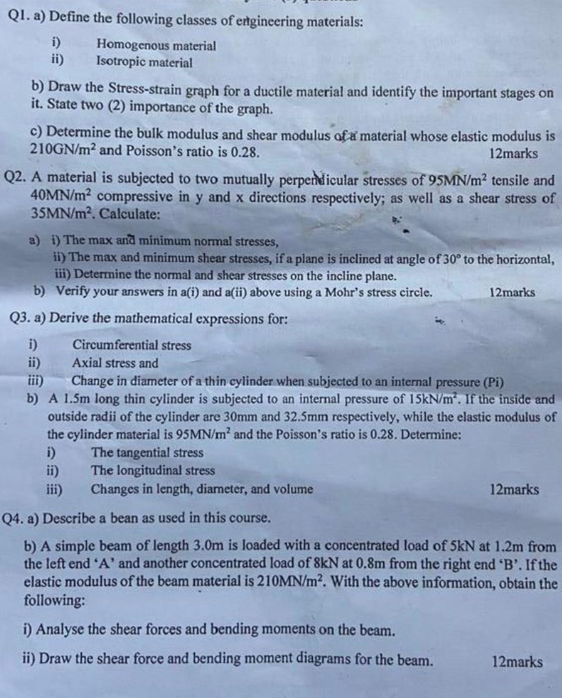 Q1. a) Define the following classes of | StudyX