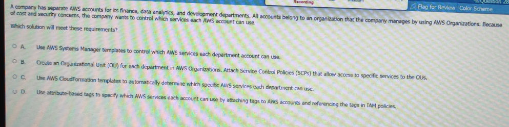 A company has separate AWS accounts for its | StudyX