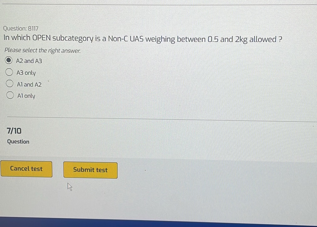 In which OPEN subcategory is a Non-C UAS | StudyX